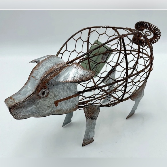 The Spring Shop | Accents | New Rustic Pig Metal Farmhouse Decor ...